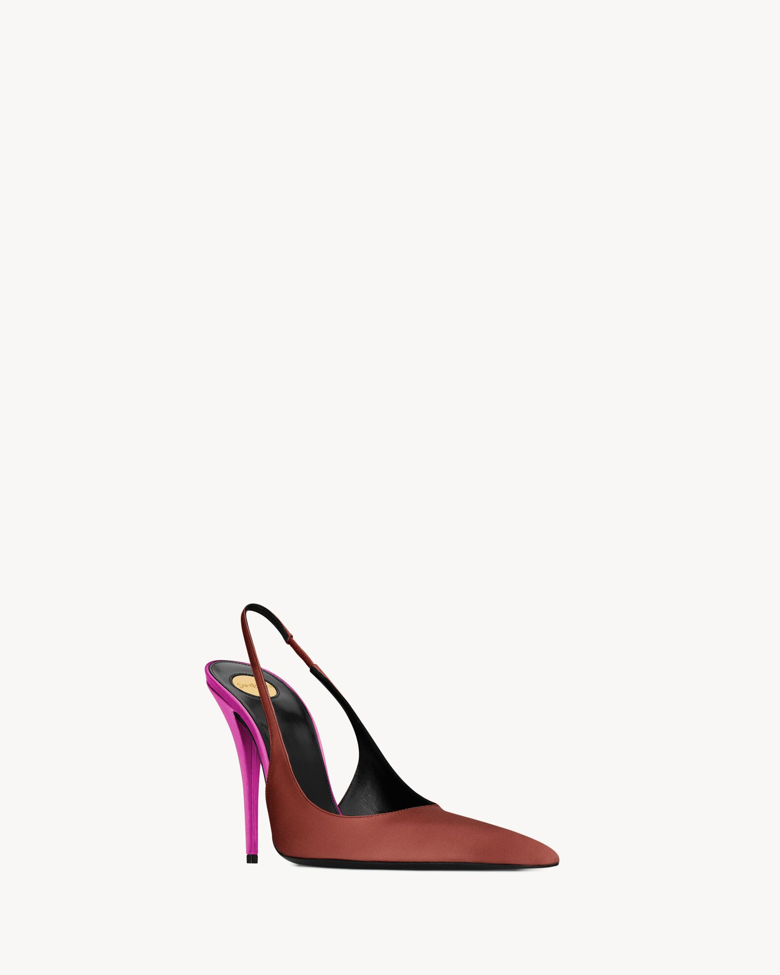 DEROCHE slingback pumps in satin crepe in Red | Saint Laurent | YSL EN-EN