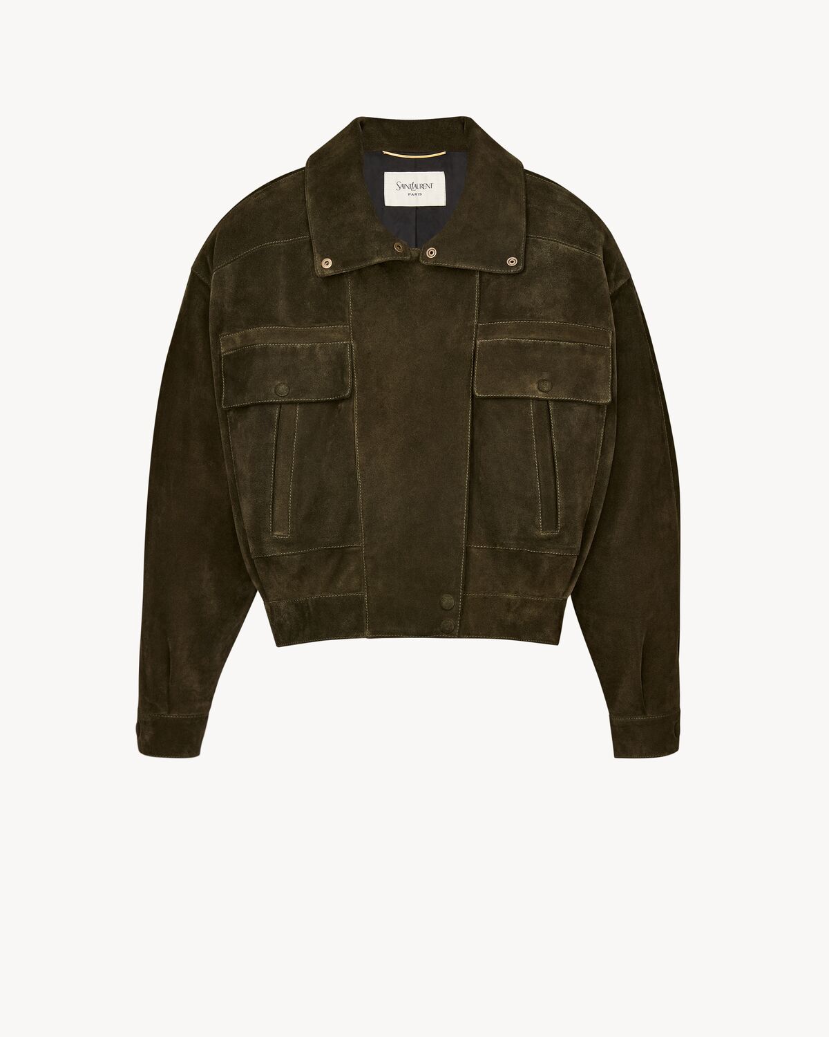jacket in vintage split leather in Green | Saint Laurent | YSL EN-US