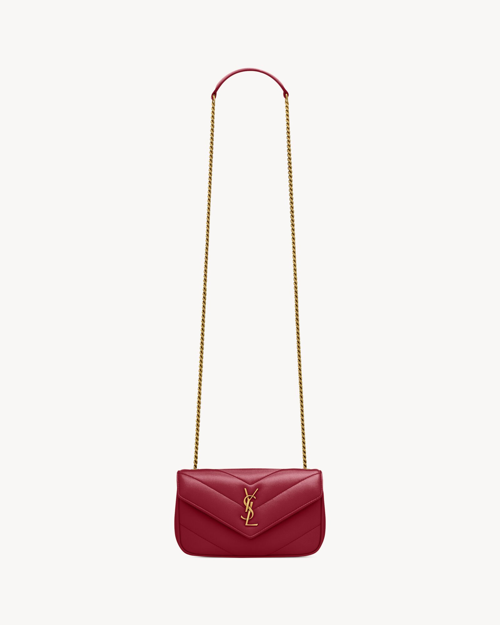 LOULOU MINI in lambskin in Red | Saint Laurent | YSL EN-US