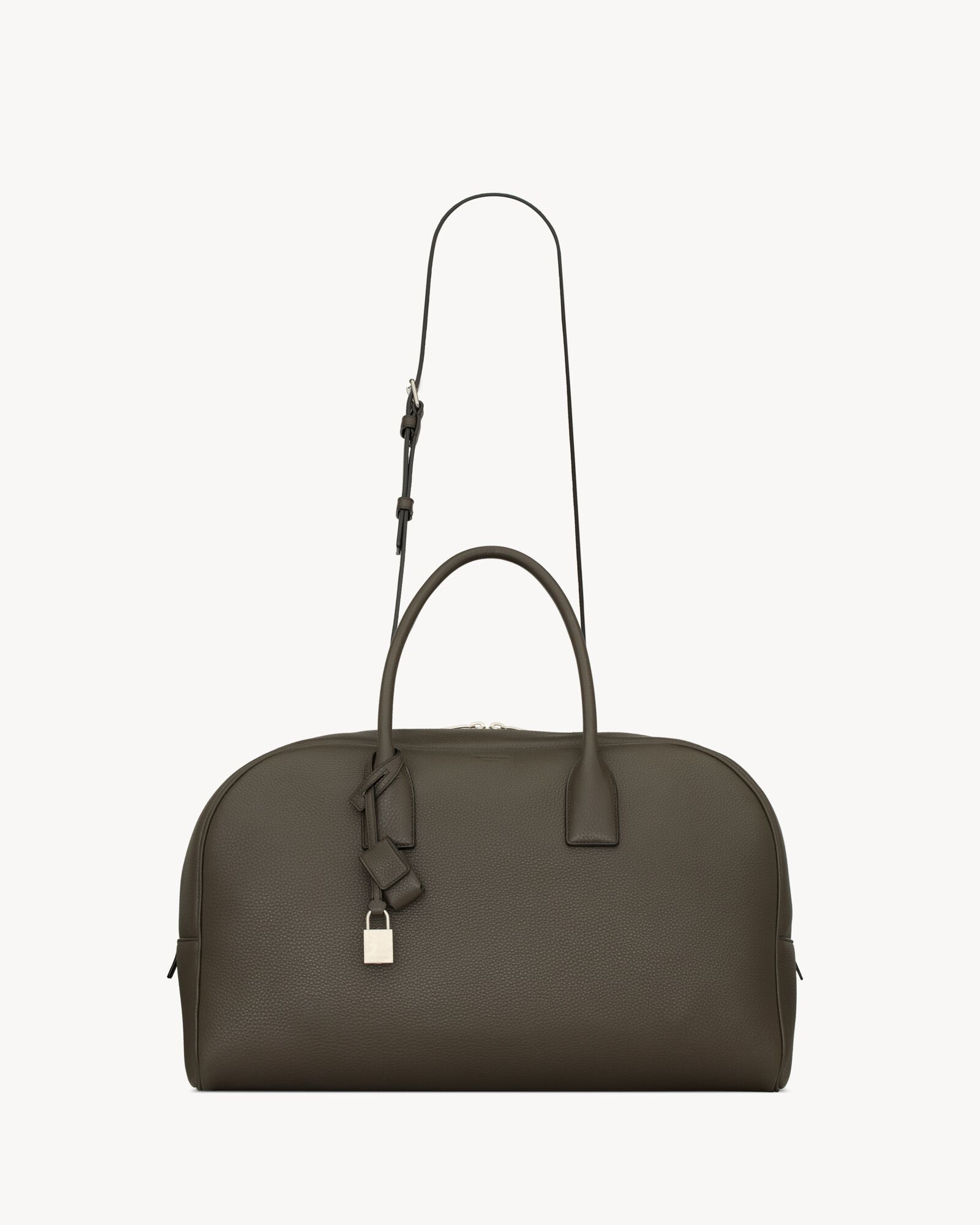 medium BOWLING duffle in grained leather with Strap in Green | Saint ...