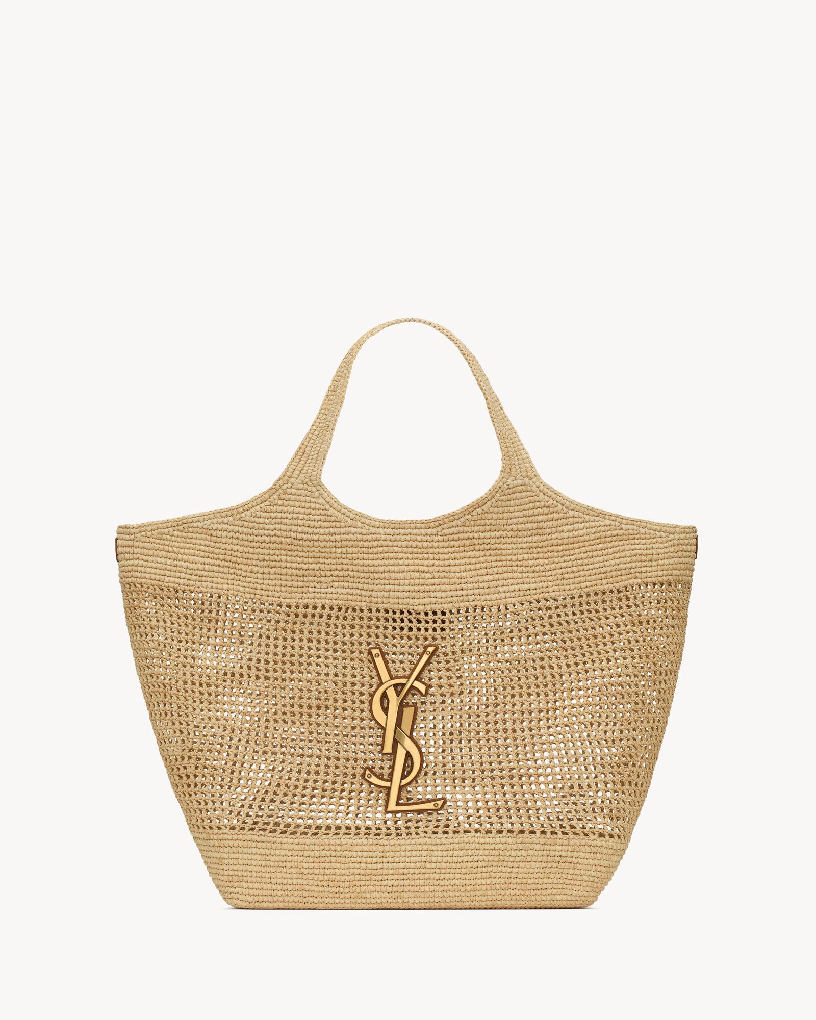 ICARE IN RAFFIA in Beige | Saint Laurent | YSL EN-US