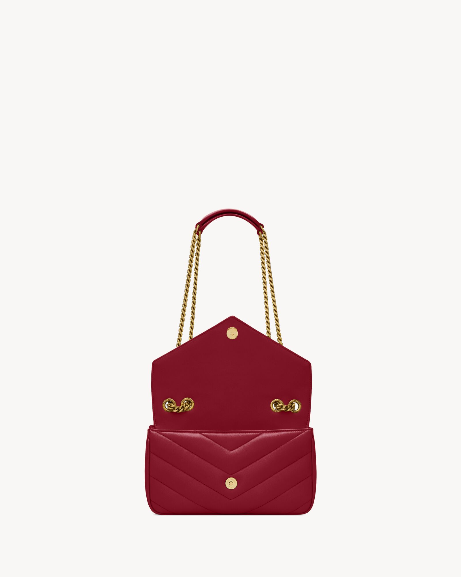LOULOU small in MATELASSÉ lambskin in Red | Saint Laurent | YSL EN-US