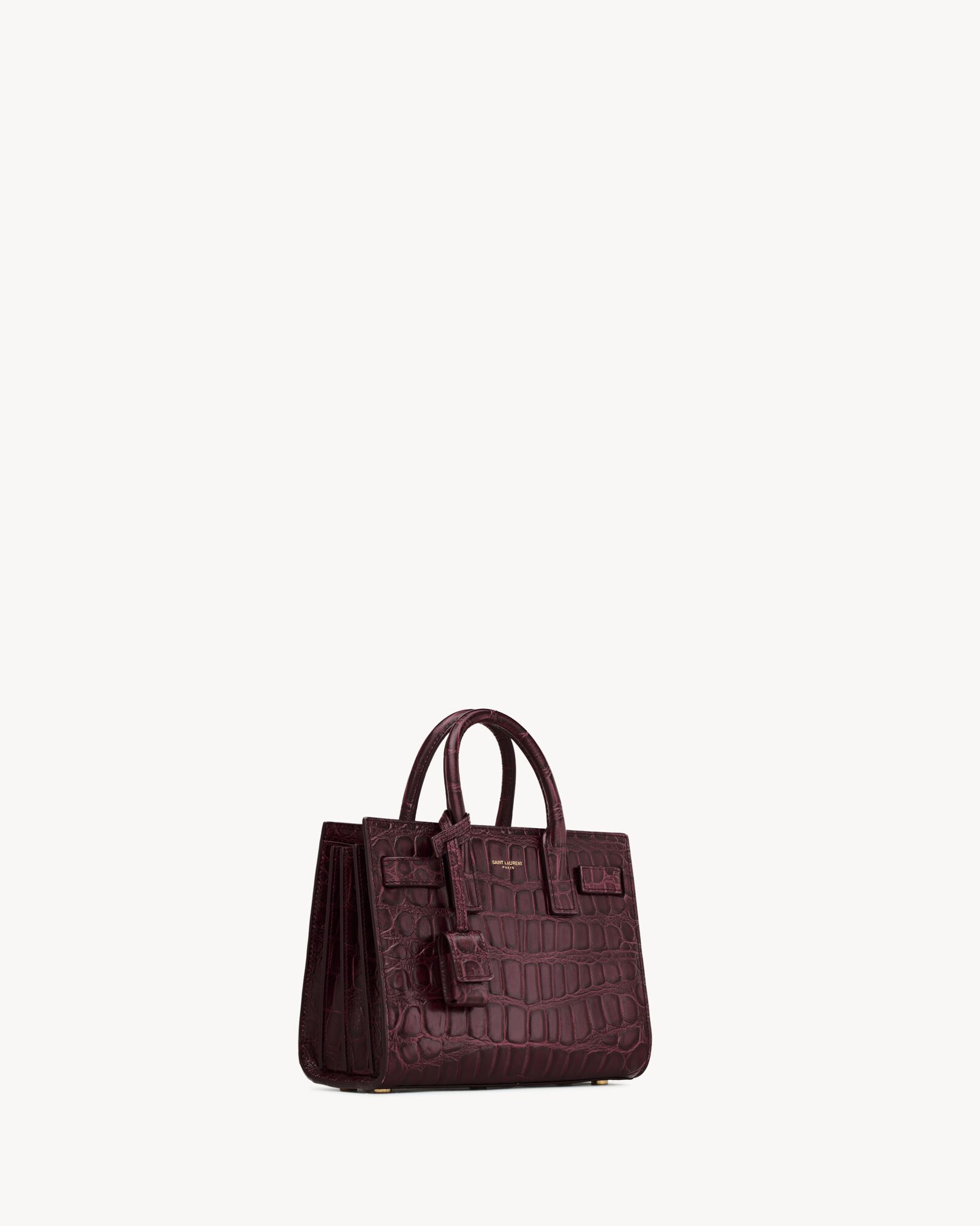 SAC DE JOUR IN CROCODILE-EMBOSSED LEATHER - NANO in Red | Saint Laurent ...