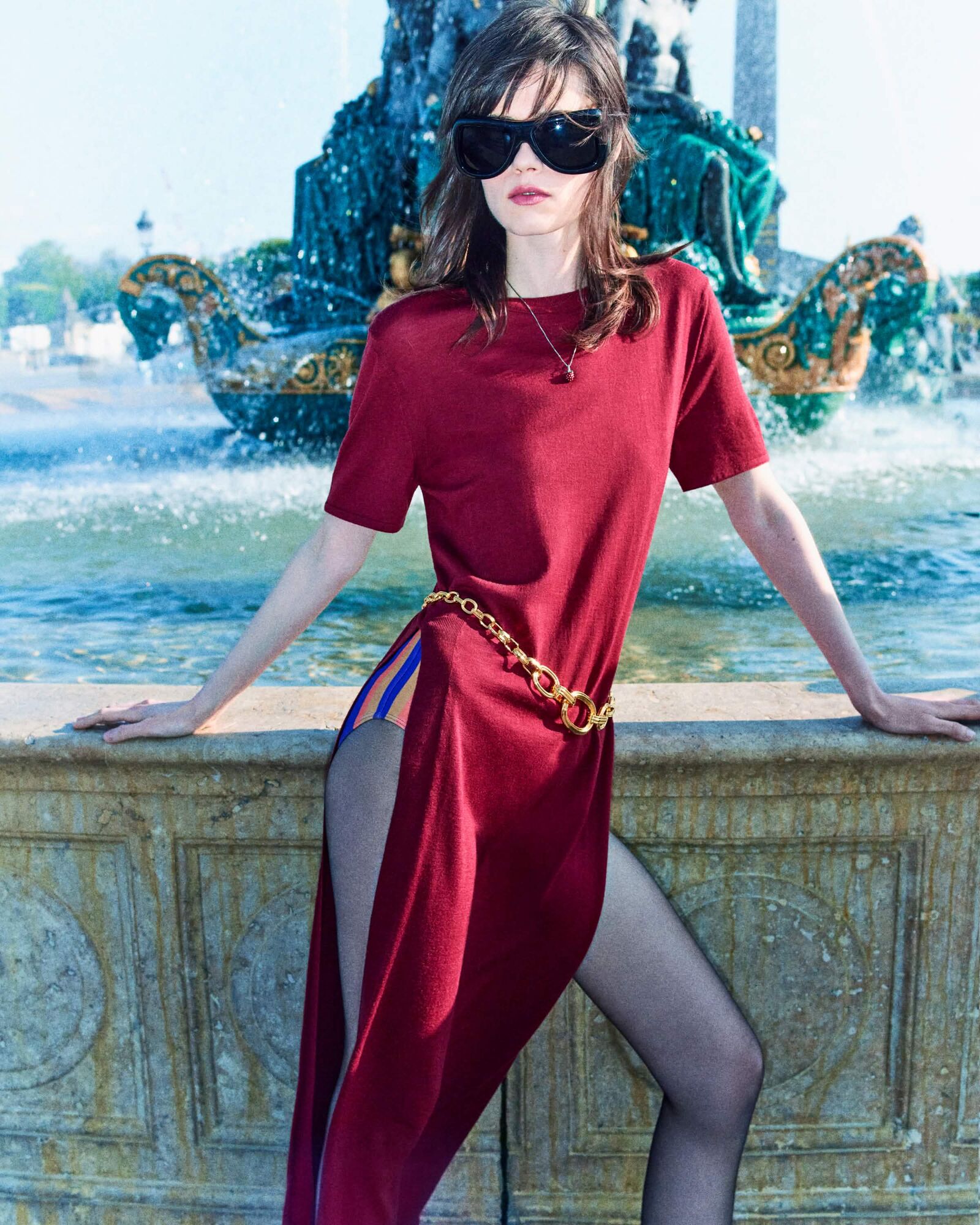 Robe en laine en Marron | Saint Laurent | YSL FR-FR