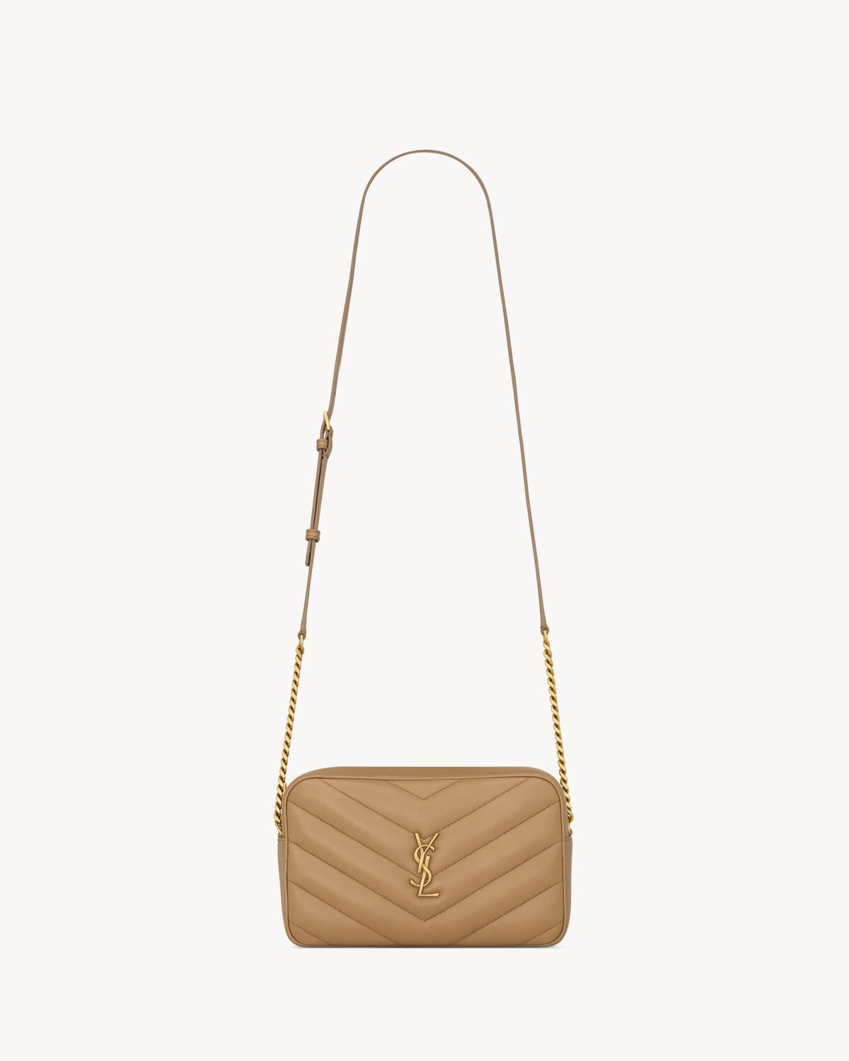 LOULOU camera bag in MATELASSÉ lambskin in Beige | Saint Laurent | YSL ...