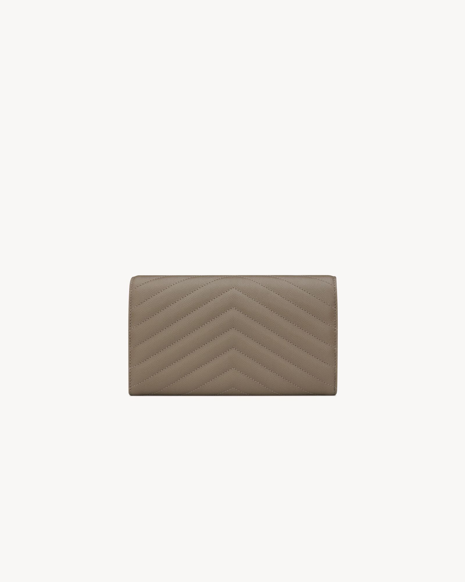 CASSANDRE large flap wallet in GRAIN DE POUDRE leather in Grey & Silver ...