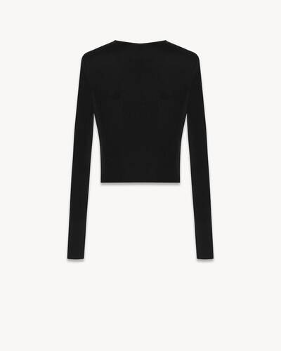 Cropped Top in Ribbed Knit | Saint Laurent | YSL US