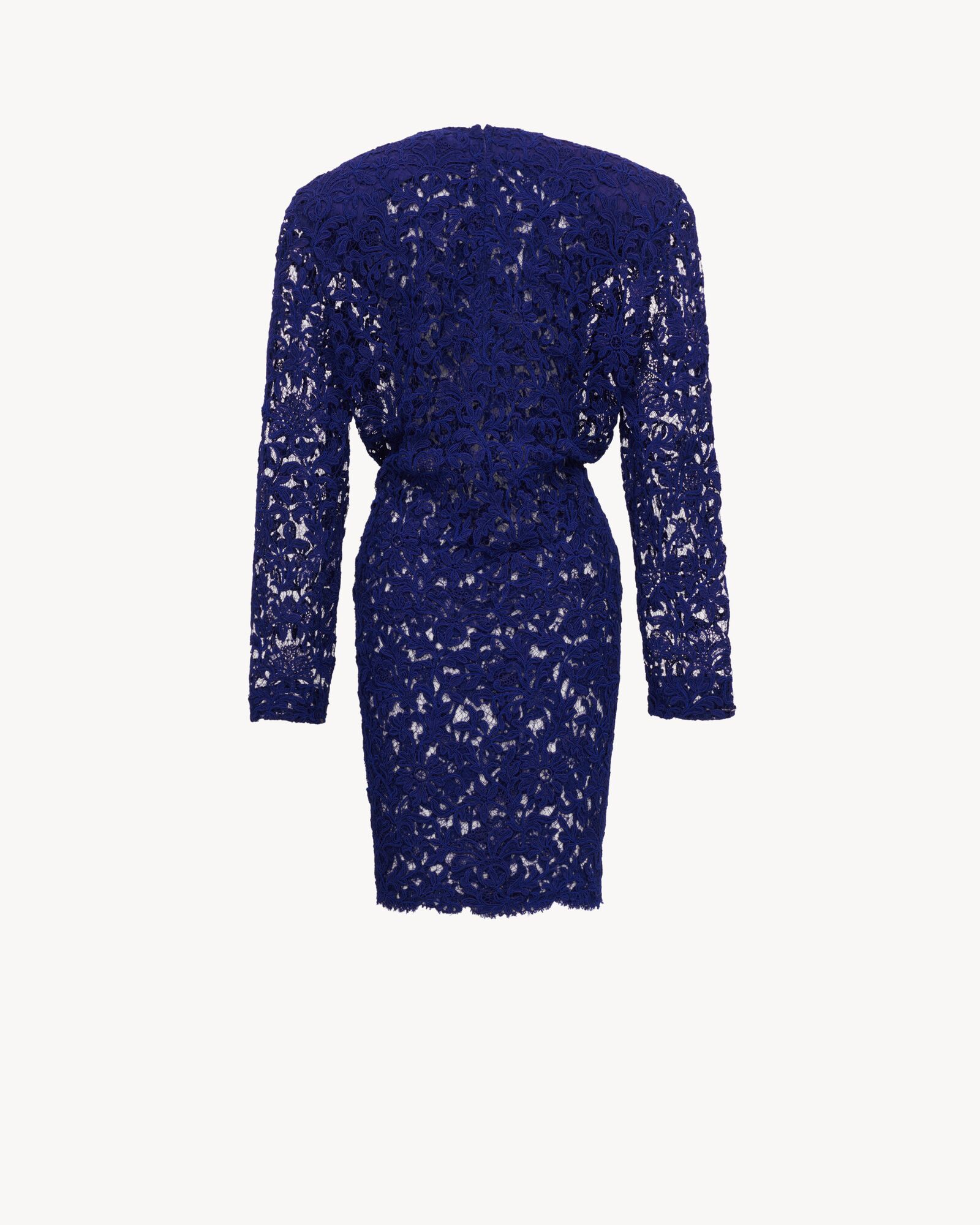 Robe en dentelle guipure en Bleu | Saint Laurent | YSL FR-FR