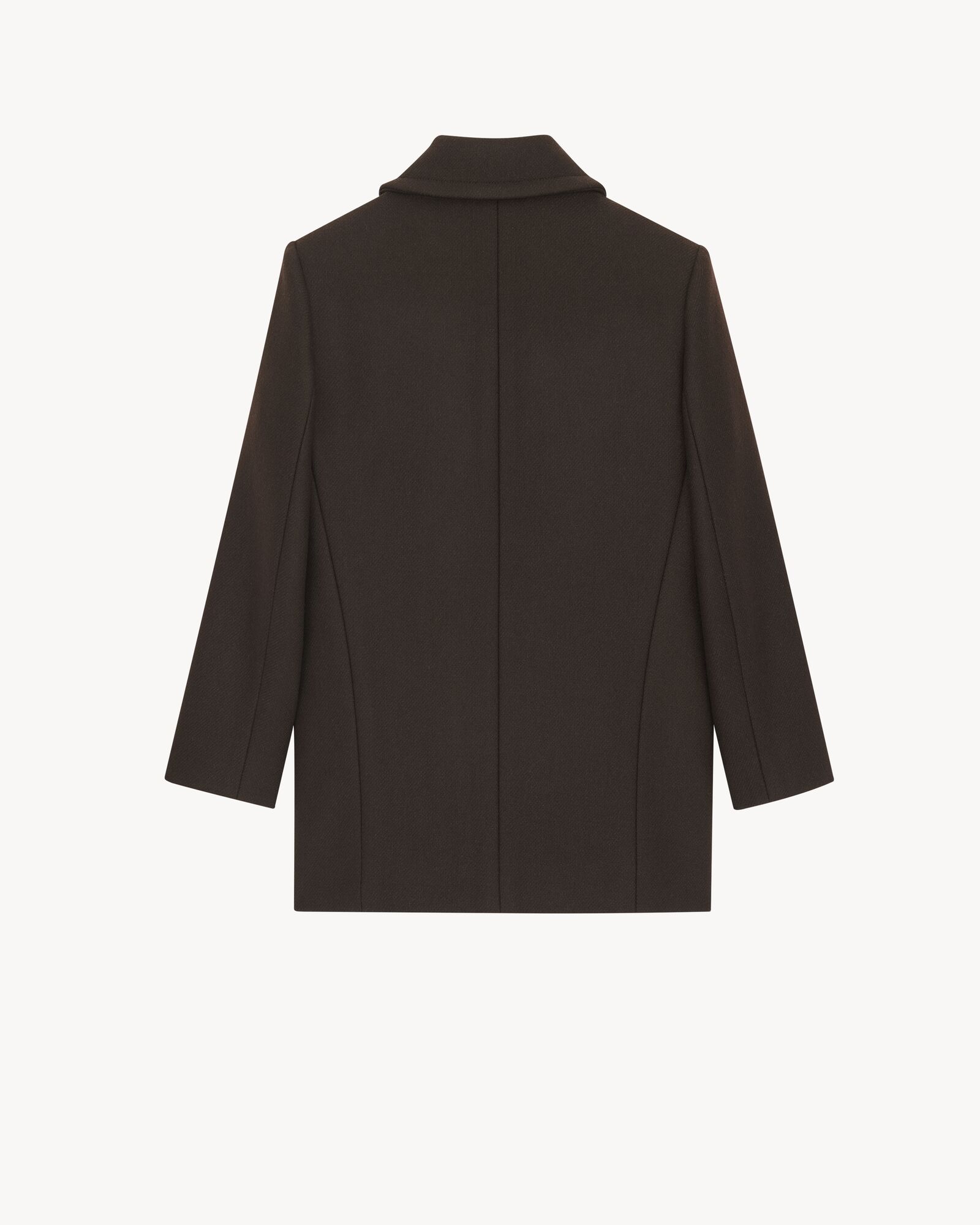 DOUBLE-BREASTED PEACOAT IN WOOL GABARDINE | Saint Laurent | YSL.com
