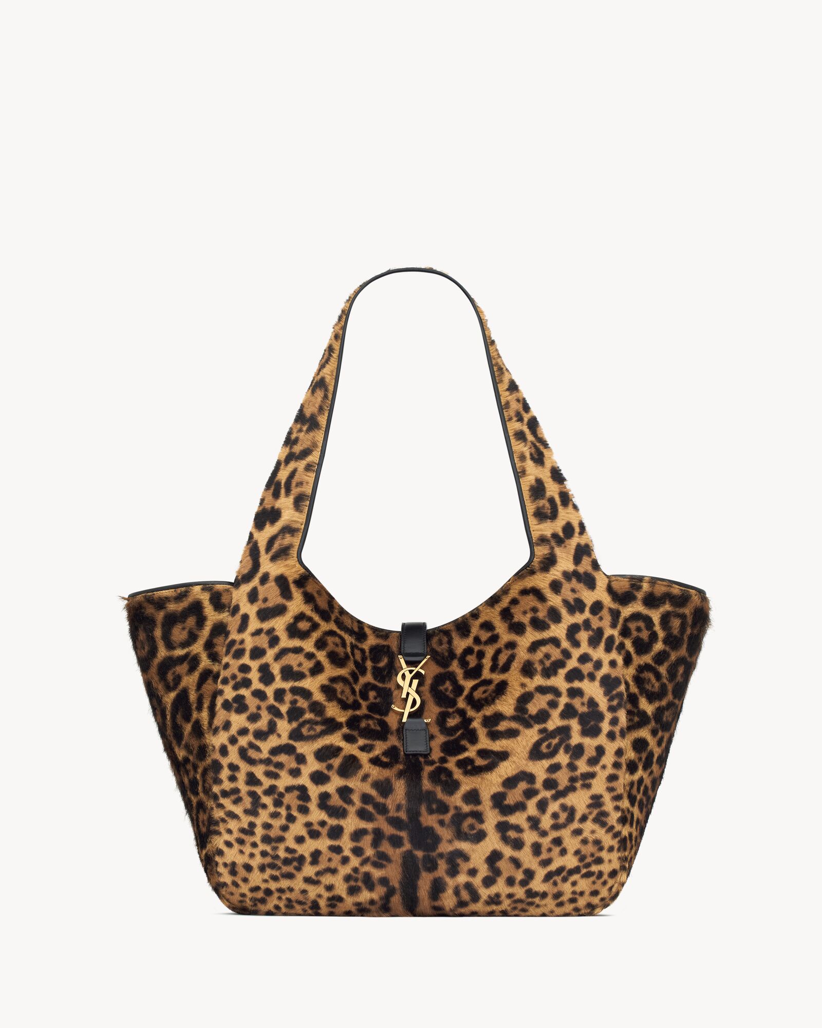 LE 5 À 7 BEA EN CUIR EFFET PONY LEOPARD en Marron | Saint Laurent | YSL ...