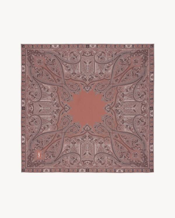 square scarf in paisley silk twill | Saint Laurent | YSL US