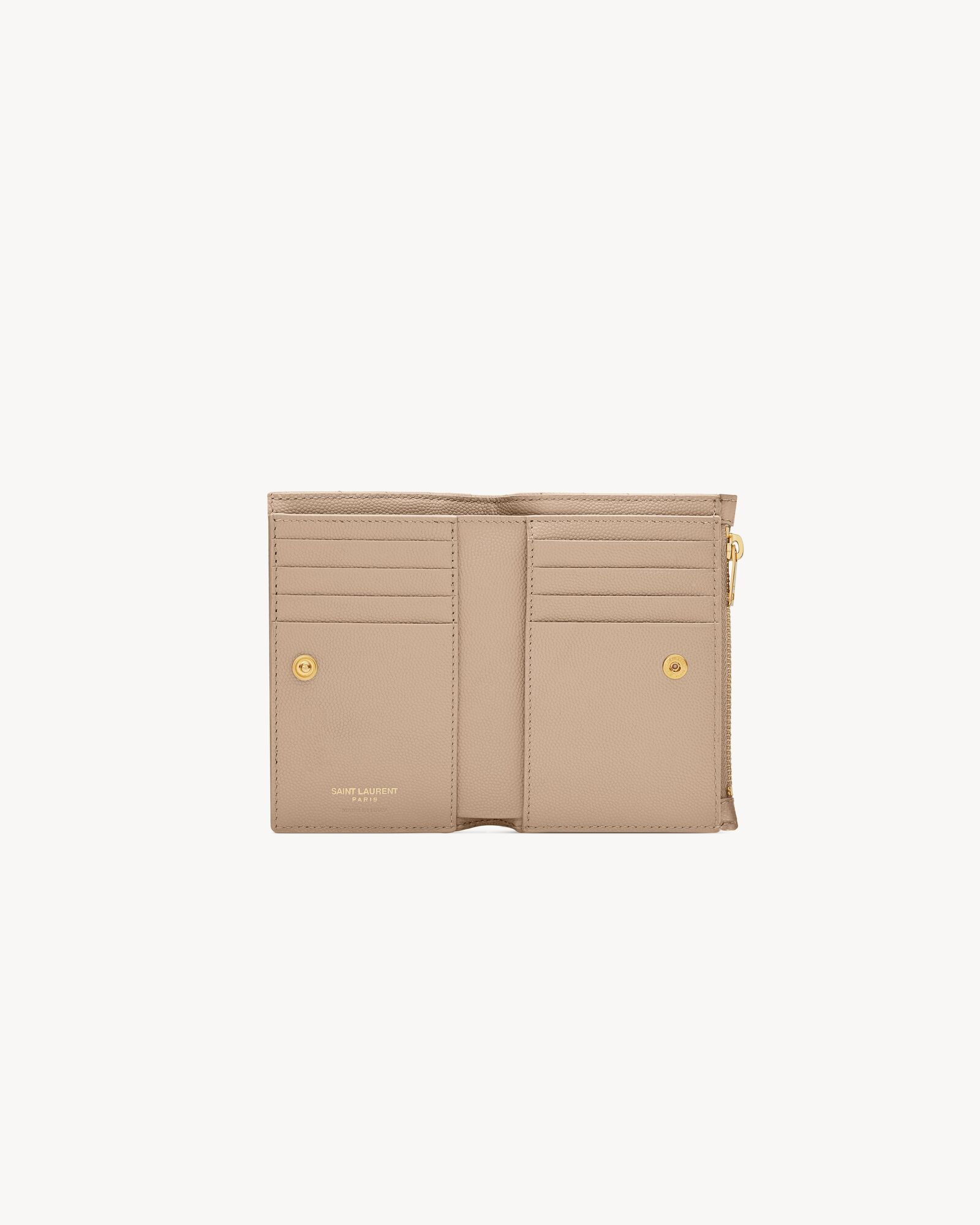 CASSANDRE MATELASSÉ Fragments Zipped bi-fold wallet in grain de poudre ...