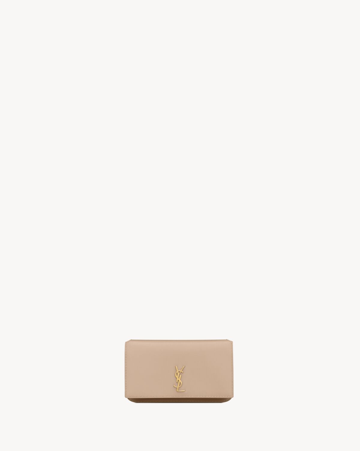 CASSANDRE phone holder in smooth leather in Beige | Saint Laurent | YSL ...