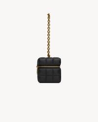CASSANDRE MATELASSÉ CARRÉ mini cube on chain in lambskin | Saint ...