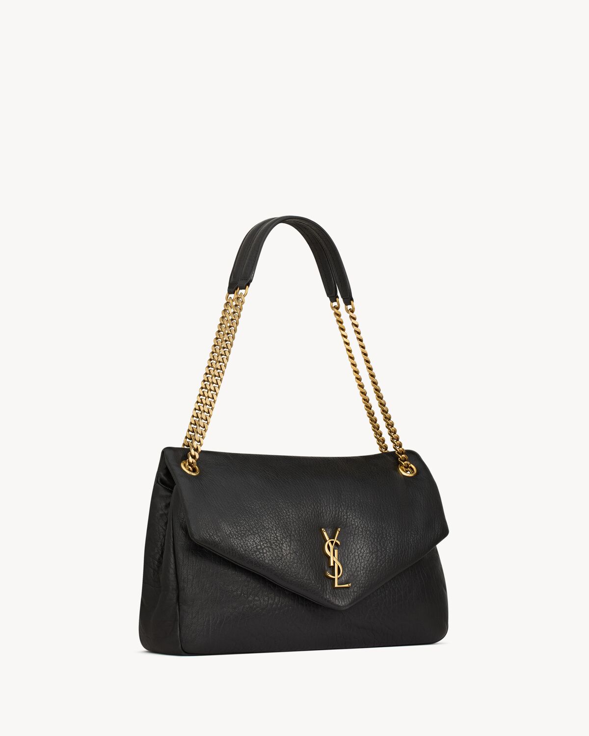 Calypso large in grained lambskin in Black | Saint Laurent | YSL EN-US