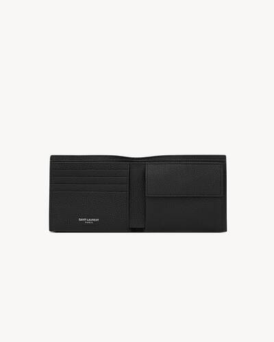 동전 지갑이 포함된 그레인 가죽 소재의 Cassandre 쉐도우 Saint Laurent Eastwest 지갑 Saint
