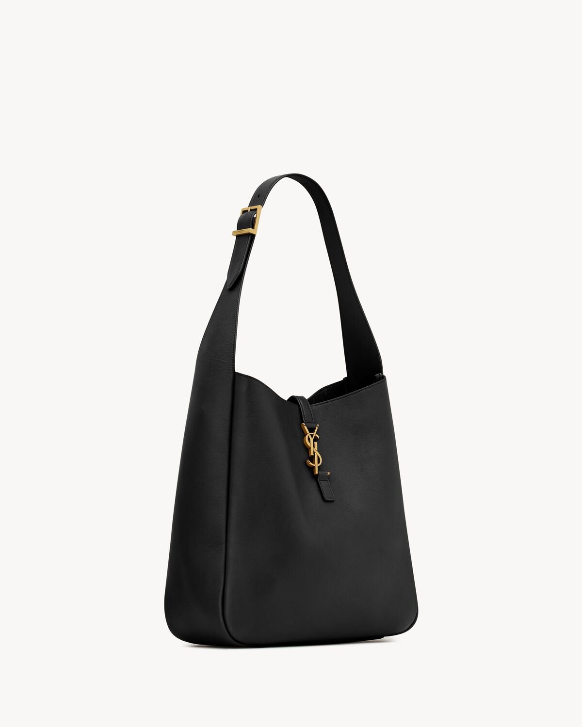 Le 5 à 7 large souple en cuir grainé en Noir | Saint Laurent | YSL FR-FR