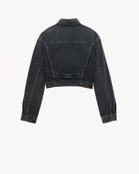 Chaqueta Años 80 en Denim Negro Azul Oscuro | Saint Laurent | YSL ES