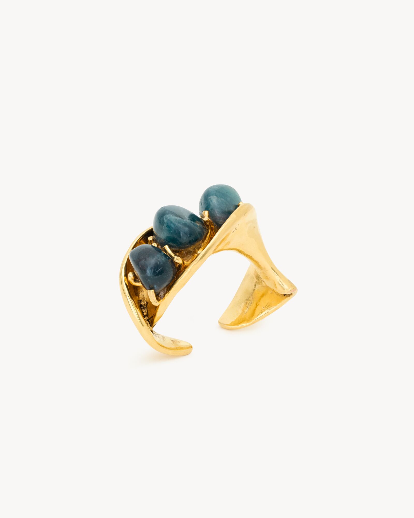 twist cuff in apatite and metal in Gold | Saint Laurent | YSL EN-US