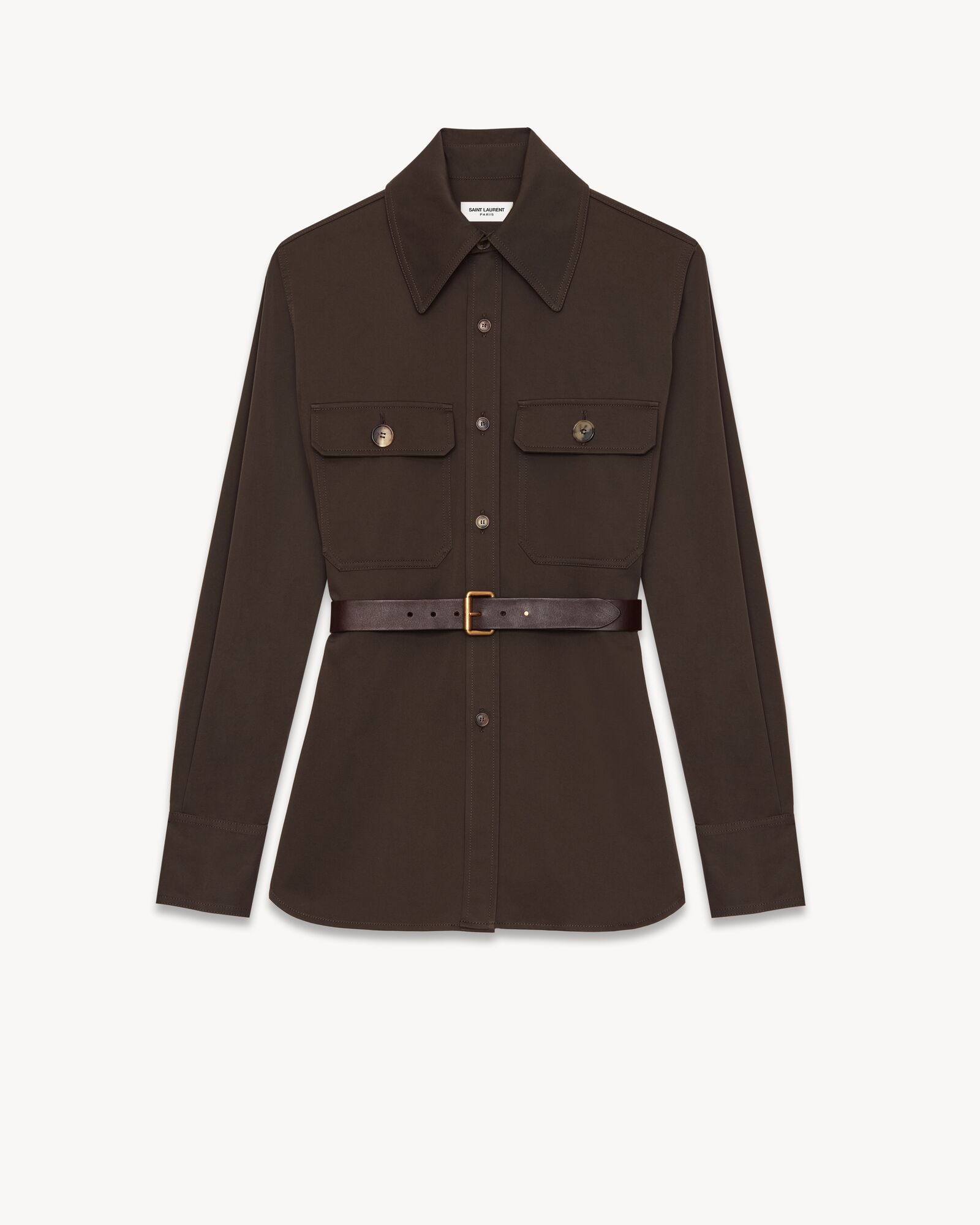 Saharienne overshirt in cotton | Saint Laurent | YSL.com