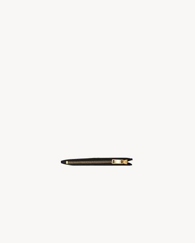 그랑 드 뿌드르 엠보스드 가죽 소재의 Cassandre 생 로랑 마틀라세 프라그망 지퍼 카드 케이스 Saint Laurent
