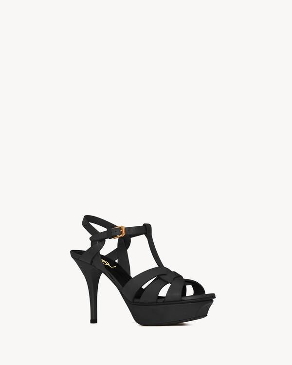 TRIBUTE platform sandals in smooth leather | Saint Laurent | YSL US