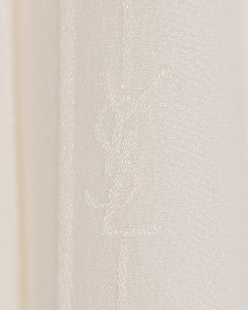 Blouse in matte and shiny CASSANDRE striped silk | Saint Laurent | YSL.com