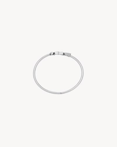 Cassandre Hinged Bangle In 18k Grey Gold Saint Laurent