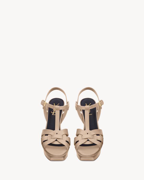 Tribute platform sandals in smooth leather | Saint Laurent | YSL US