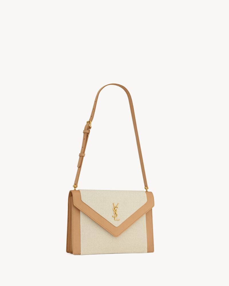 Gaby medium in canvas and vegetable-tanned leather | Saint Laurent ...