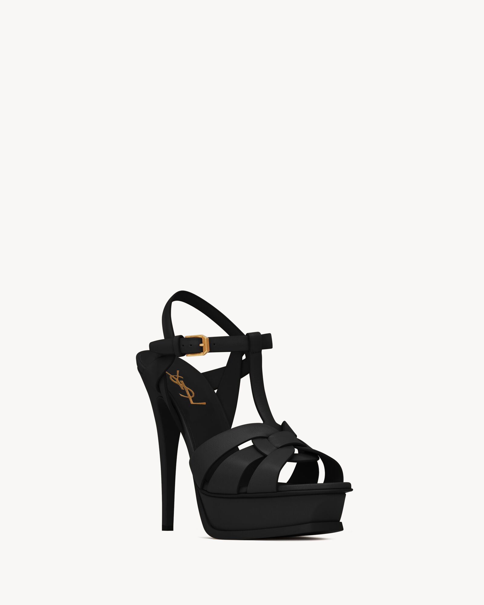 TRIBUTE platform sandals in smooth leather | Saint Laurent | YSL US