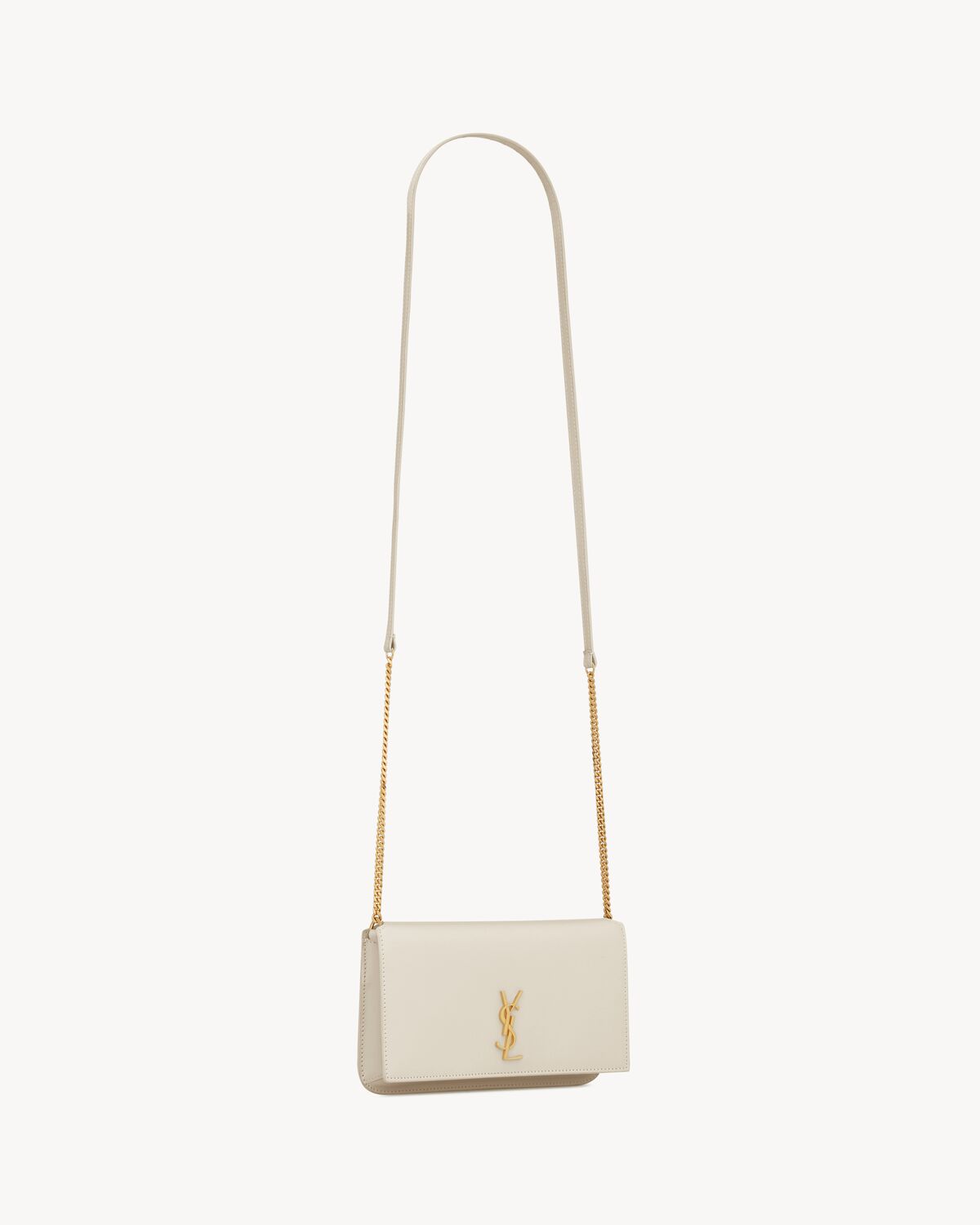 CASSANDRE phone holder in smooth leather in White | Saint Laurent | YSL US
