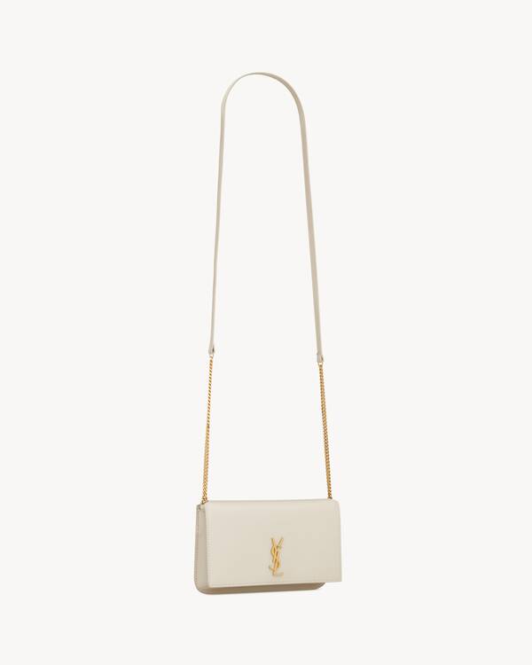 CASSANDRE phone holder in smooth leather in White | Saint Laurent | YSL ...