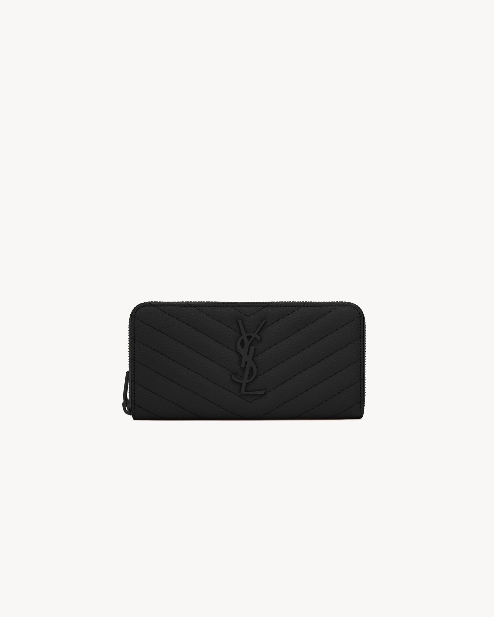 CASSANDRE MATELASSÉ ZIP AROUND WALLET IN GRAIN DE POUDRE LEATHER in ...