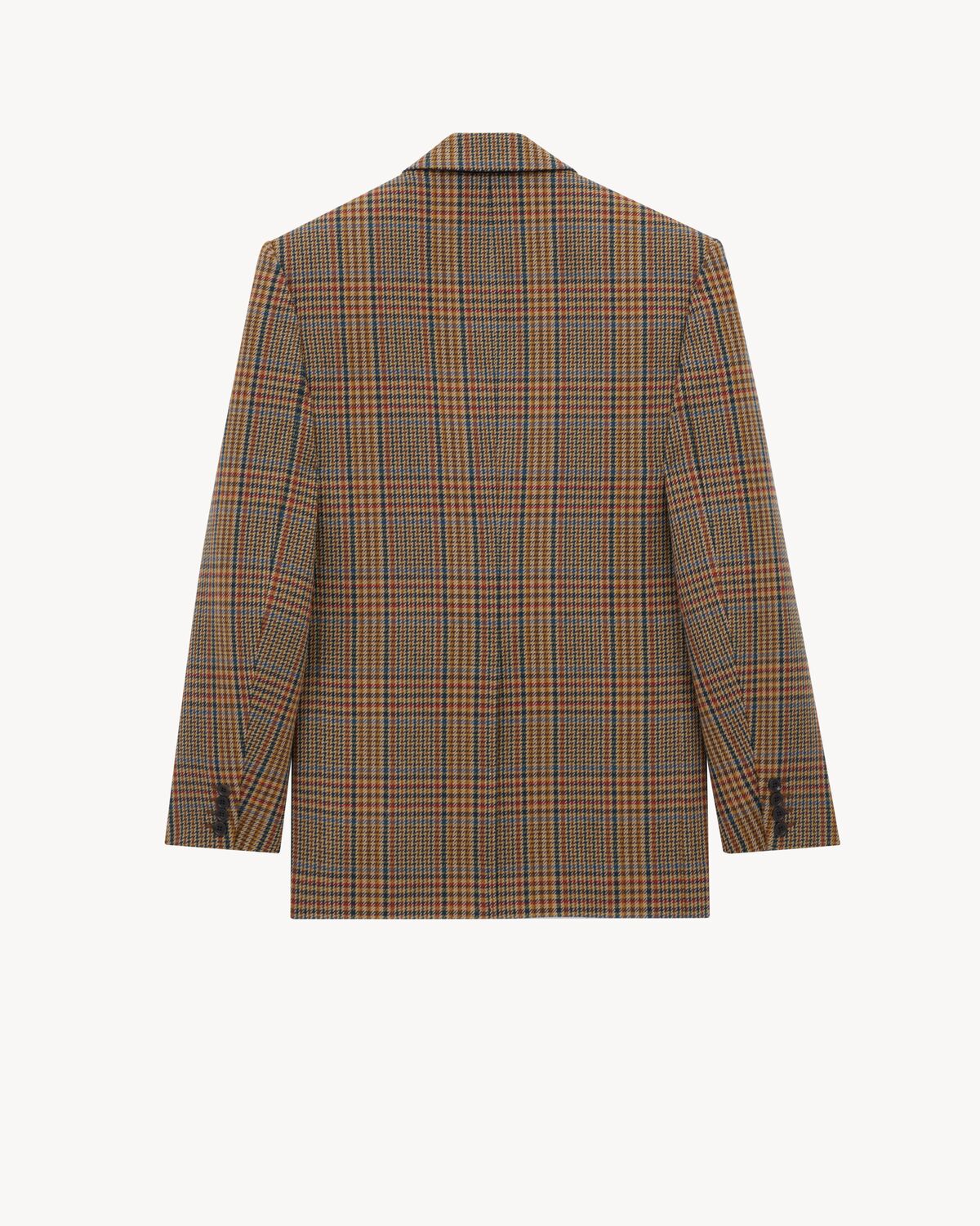 jacket in prince of wales wool in Beige | Saint Laurent | YSL EN-US