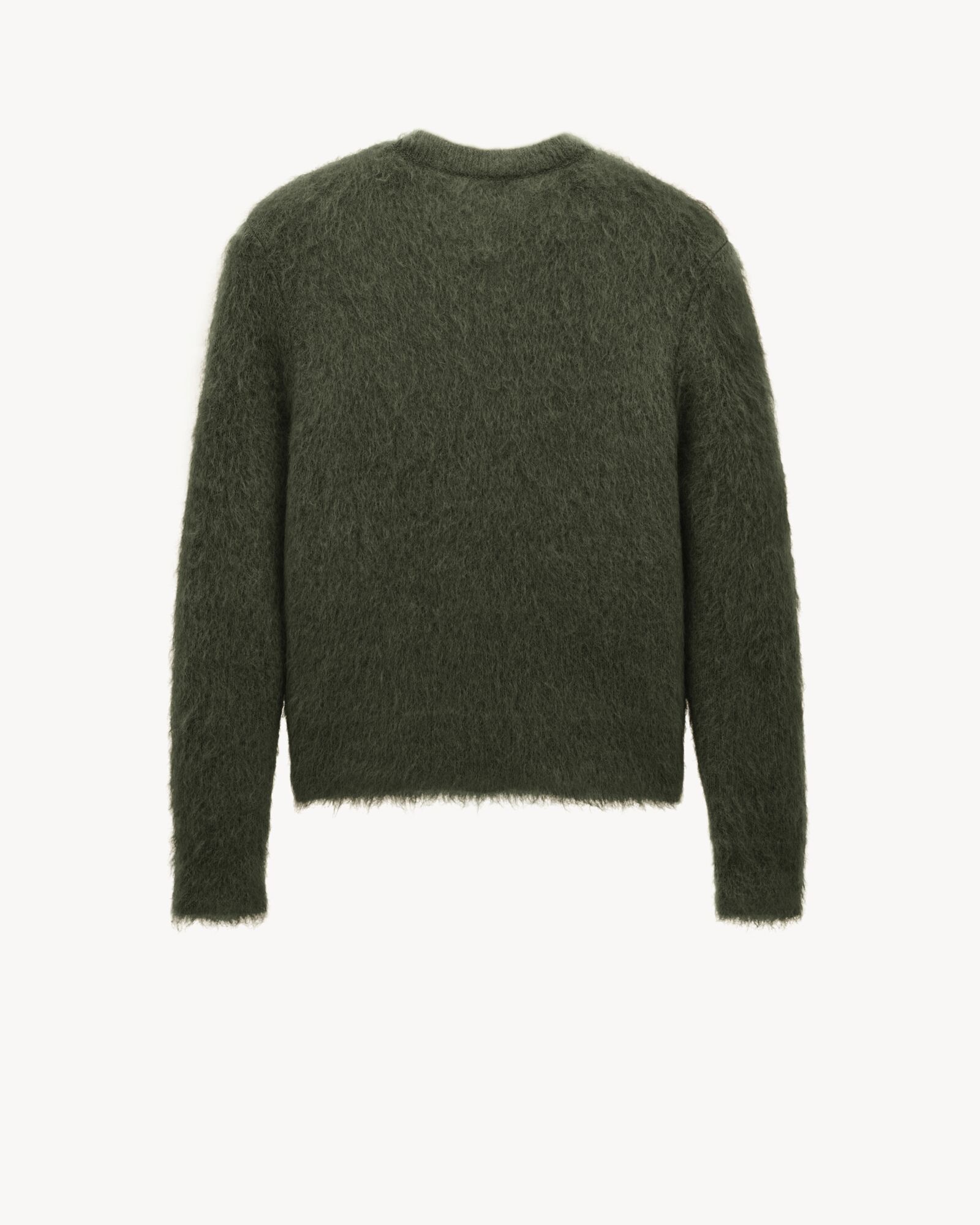 sweater in brushed knit in Green | Saint Laurent | YSL EN-US