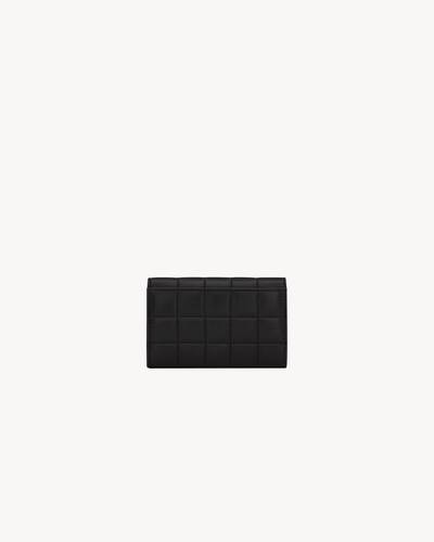 CASSANDRE MATELASSÉ CARRÉ compact card case in lambskin | Saint Laurent ...