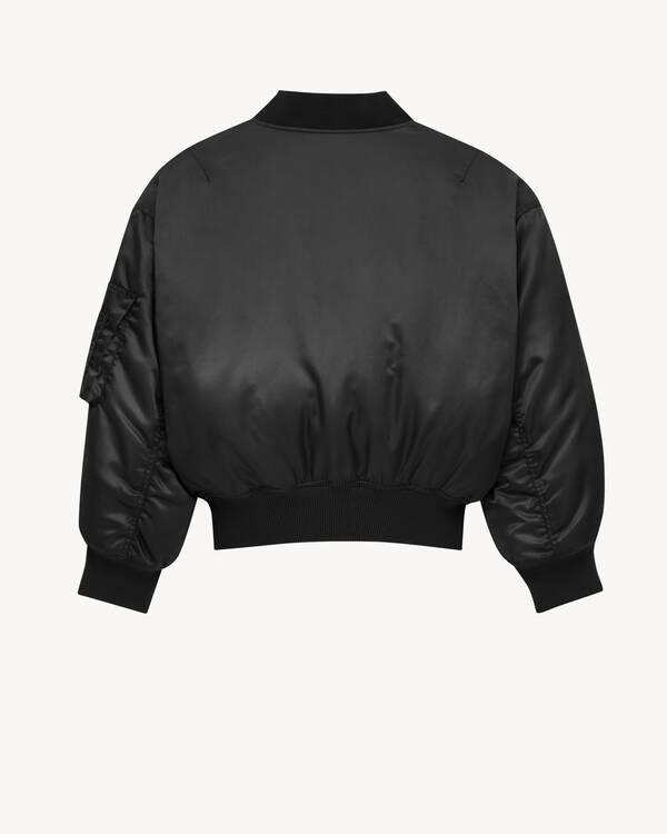 bomber jacket in water-repellent nylon serge | Saint Laurent | YSL US