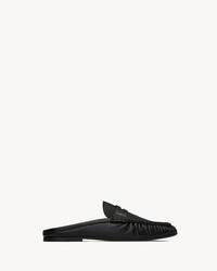 LE LOAFER mules in shiny creased leather in Black | Saint Laurent | YSL ...