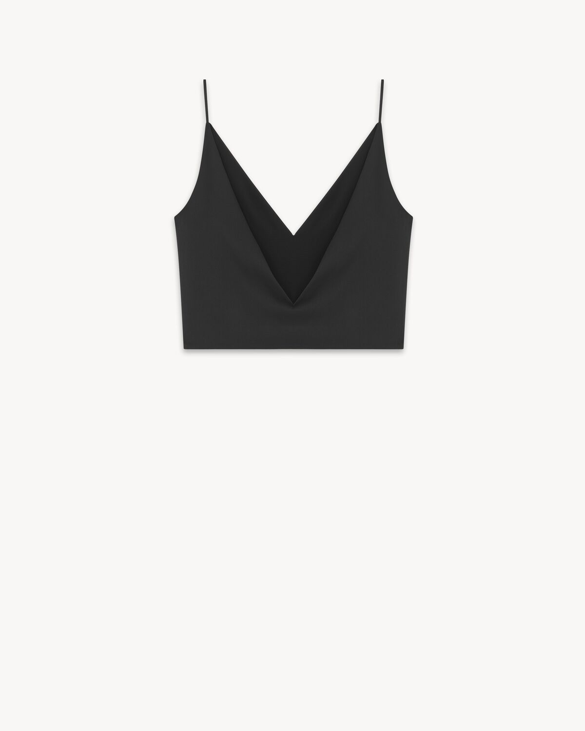 V crop top in satin | Saint Laurent | YSL.com