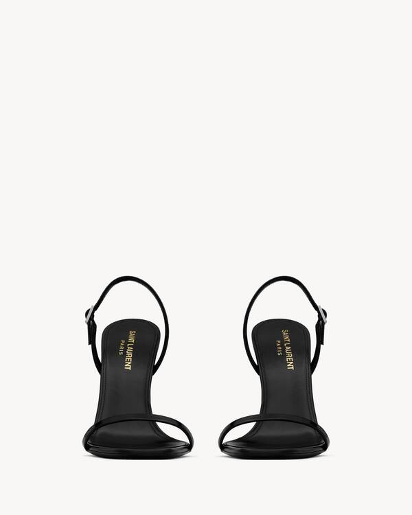 OPYUM slingback sandals in glazed leather | Saint Laurent | YSL.com