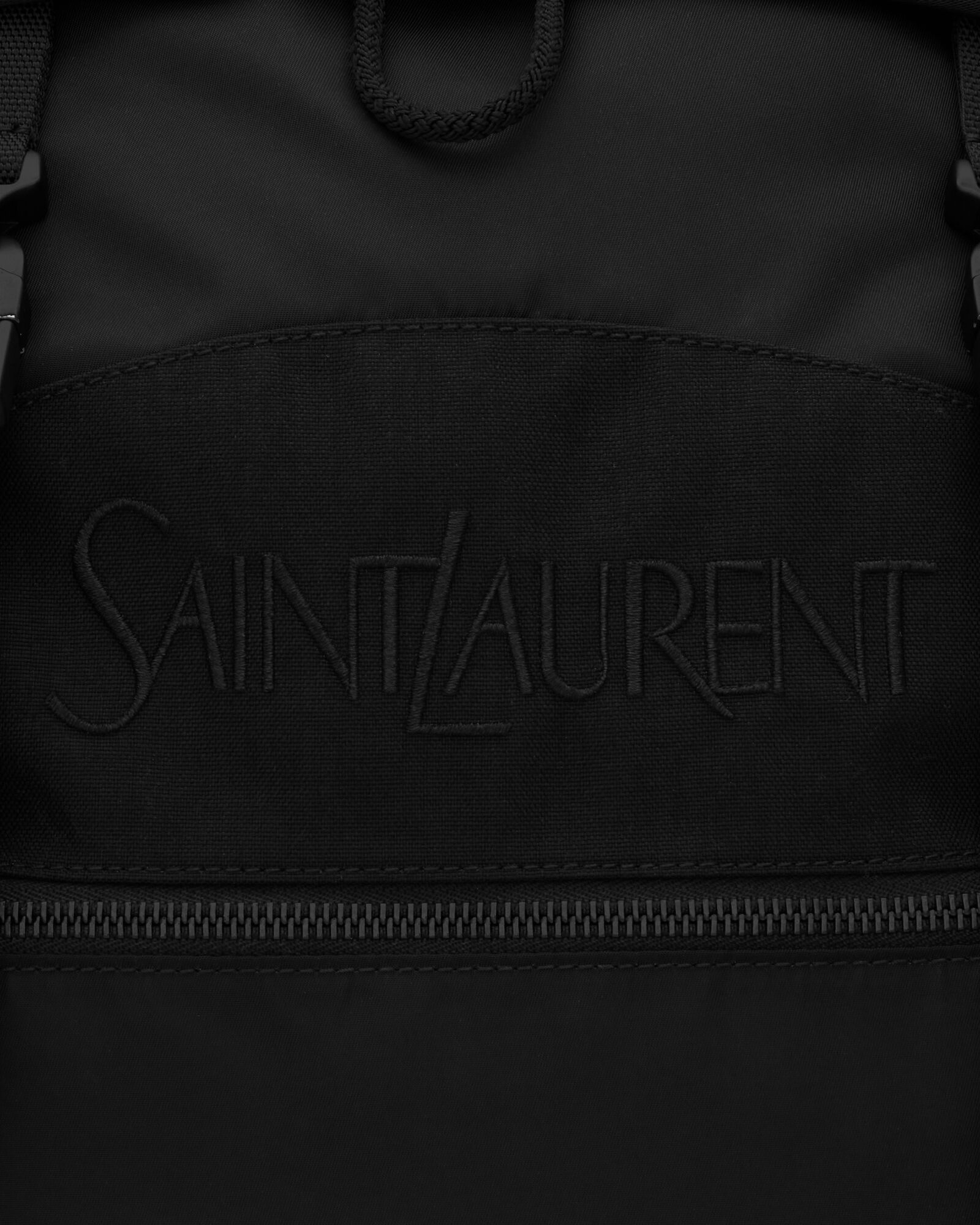 SAINT LAURENT backpack in ECONYL® and vegetable-tanned leather | Saint ...