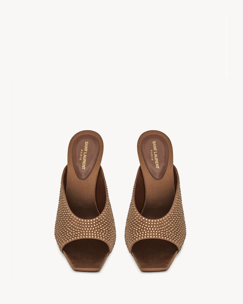 SEPT mules in satin crepe and rhinestones | Saint Laurent | YSL.com