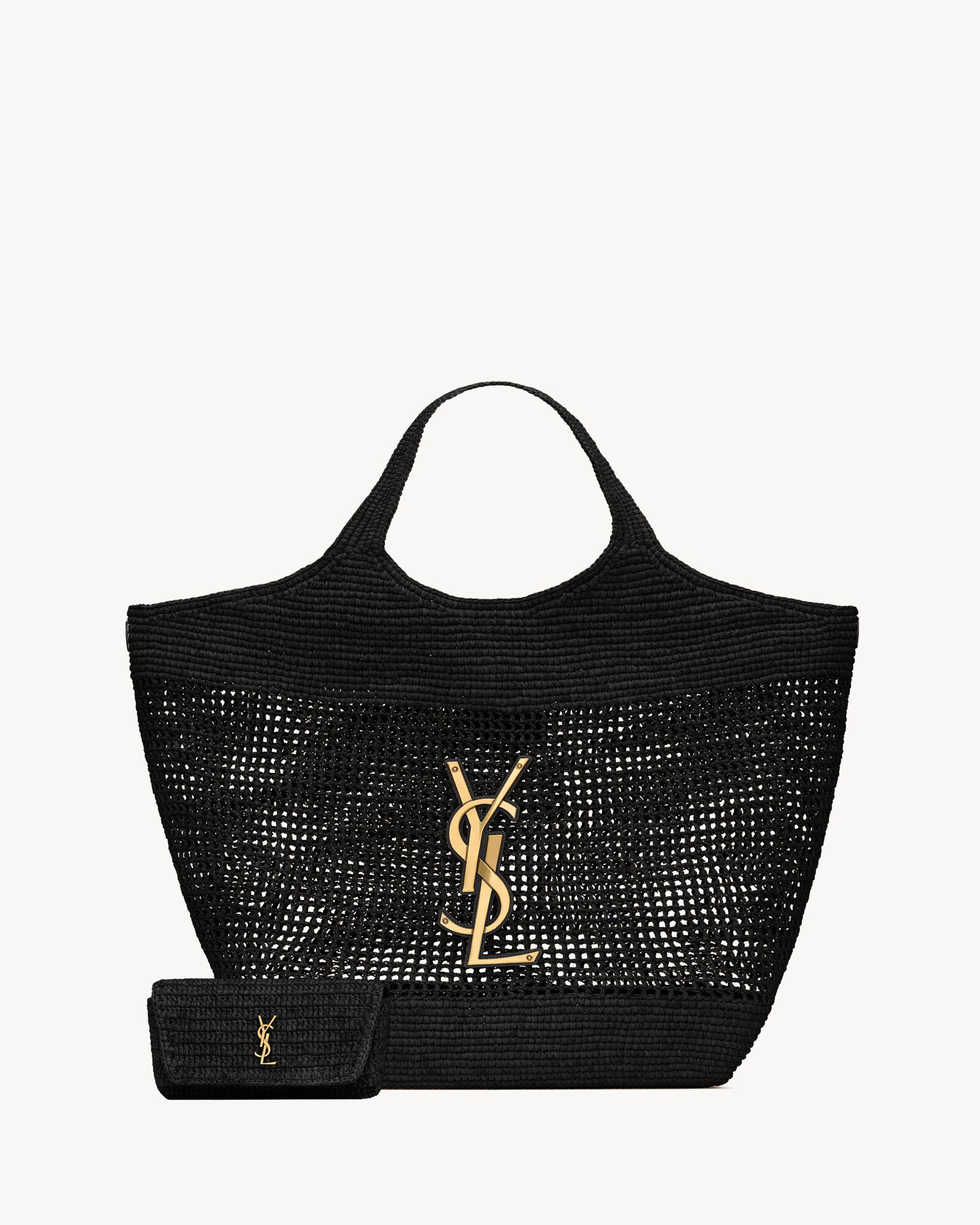 ICARE in raffia in Black | Saint Laurent | YSL EN-US