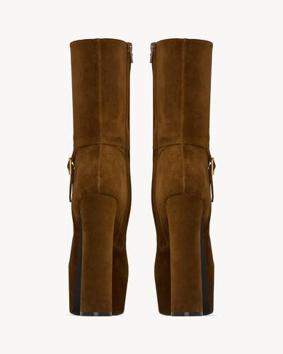 NICO platform booties in suede in Brown | Saint Laurent | YSL EN-US