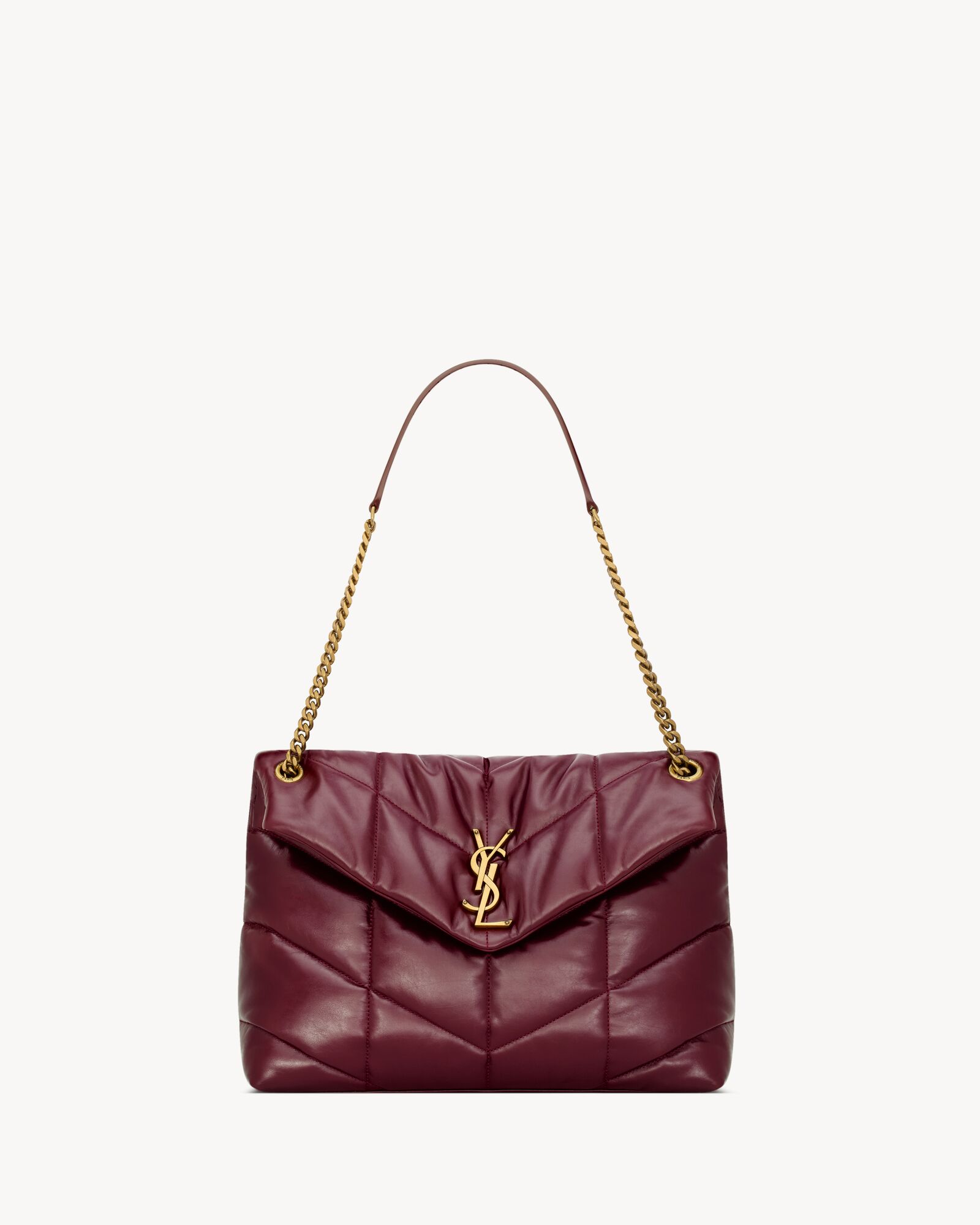 PUFFER medium in shiny leather in Bordeaux | Saint Laurent | YSL EN-US