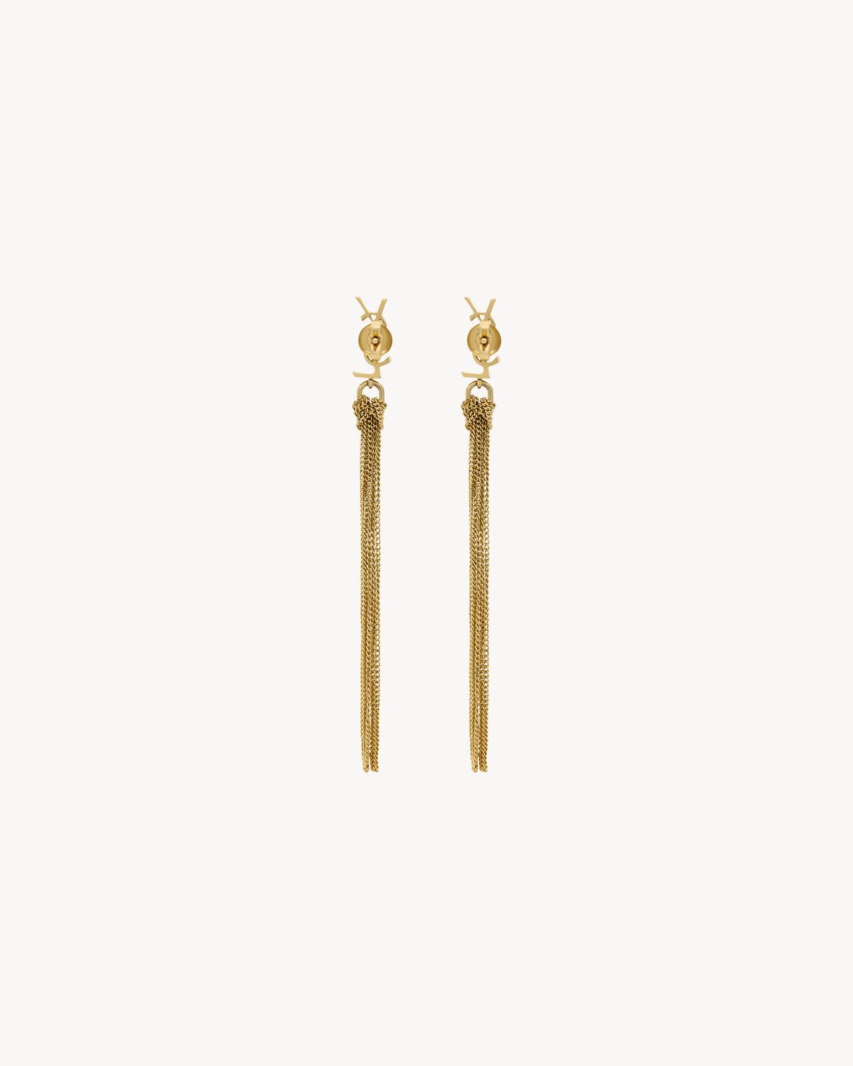 CASSANDRE tassel earrings in metal in Gold | Saint Laurent | YSL EN-US