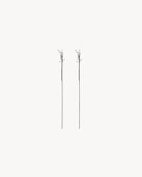 CASSANDRE threader earrings in metal | Saint Laurent | YSL US