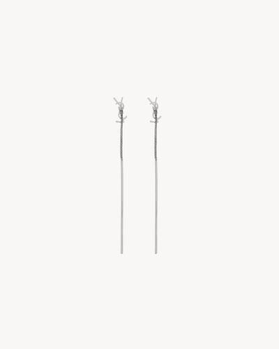 CASSANDRE threader earrings in metal | Saint Laurent | YSL AU