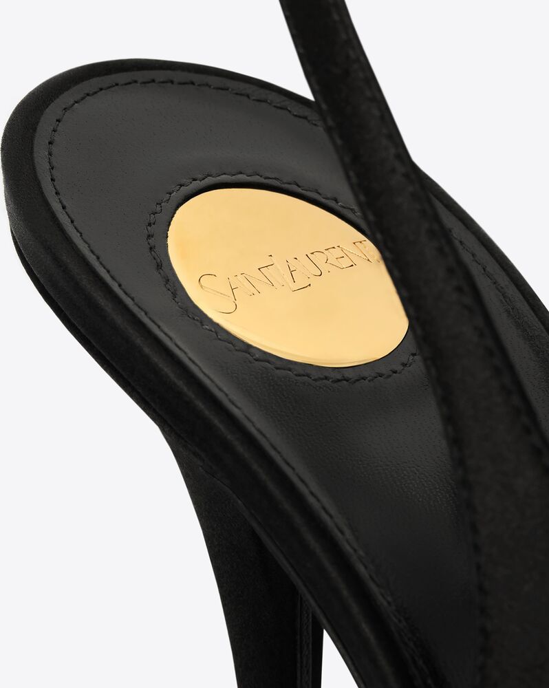 L'ENTRACTE slingback pumps in satin crepe | Saint Laurent | YSL.com